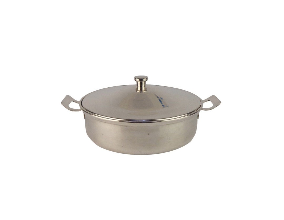Silver Plated Cooking Pot With Lid, Vintage Silver Plated Bowl With Lid ...