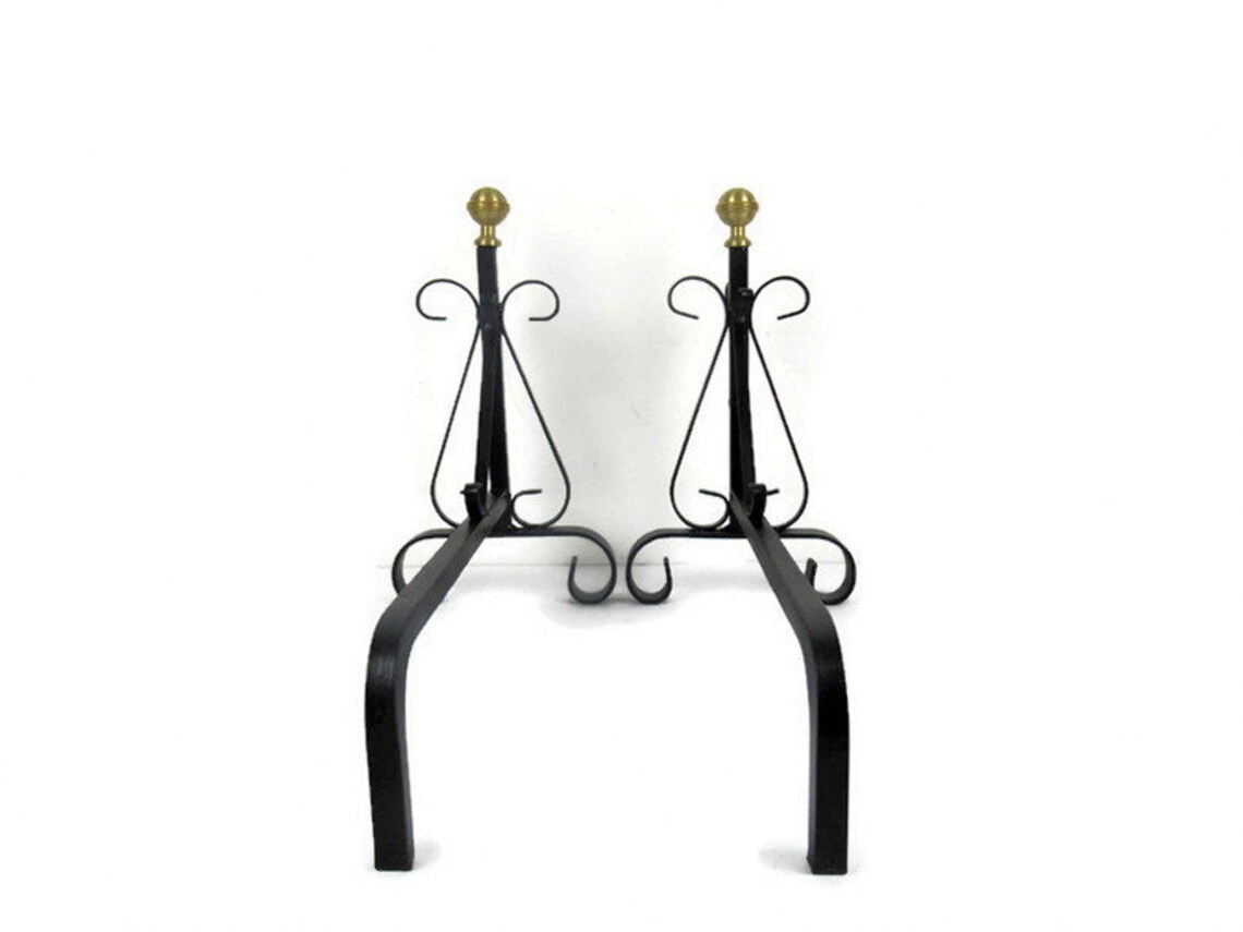 Antique French Fireplace Andirons Fireplace Decor Vintage - Etsy