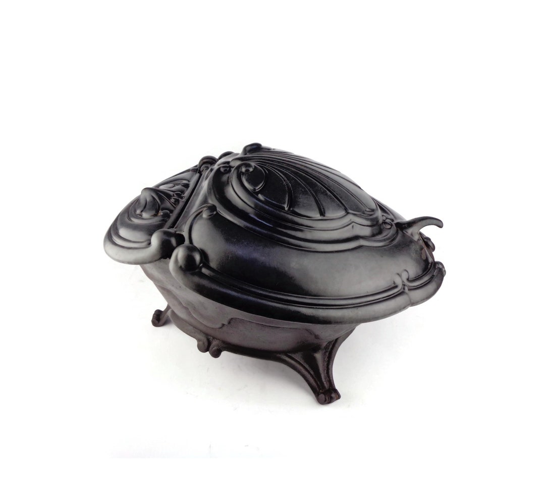 Antique Coal Box, Fireplace Decor, Iron Coal Scuttle, Cast Iron Coal ...
