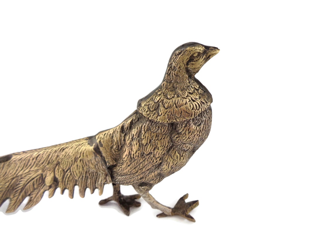 Vintage Brass Peacock Figurine Antique Peacock Sculpture - Etsy