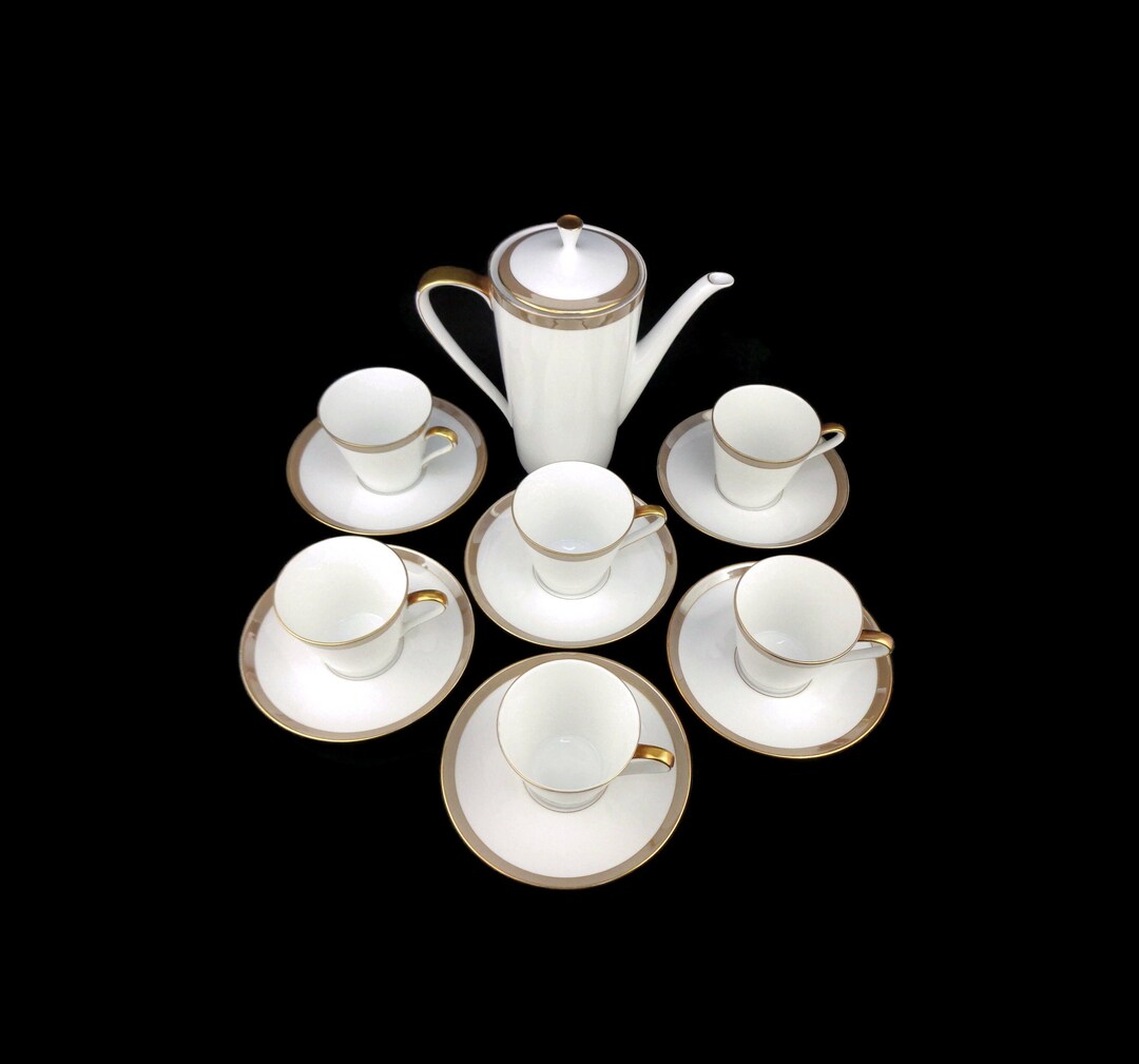 Vintage Porcelain Coffee Set, Bavarian Porcelain Coffee Set, Porcelain ...