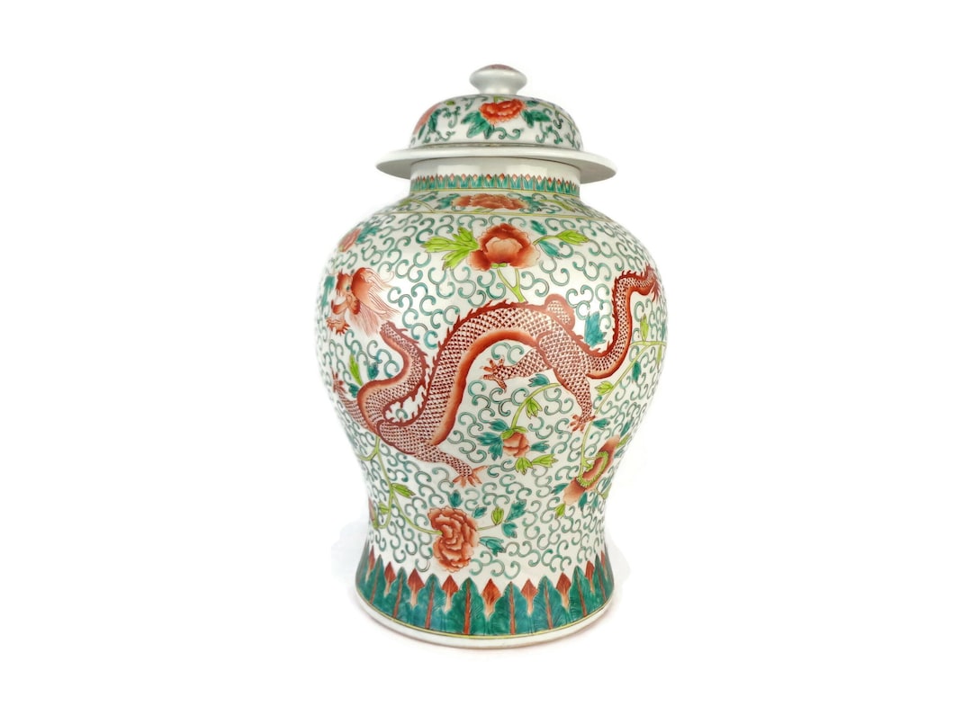 Antique Chinese Ceramic Urn, Chinese Ceramic Urn, Handpainted Ceramic ...