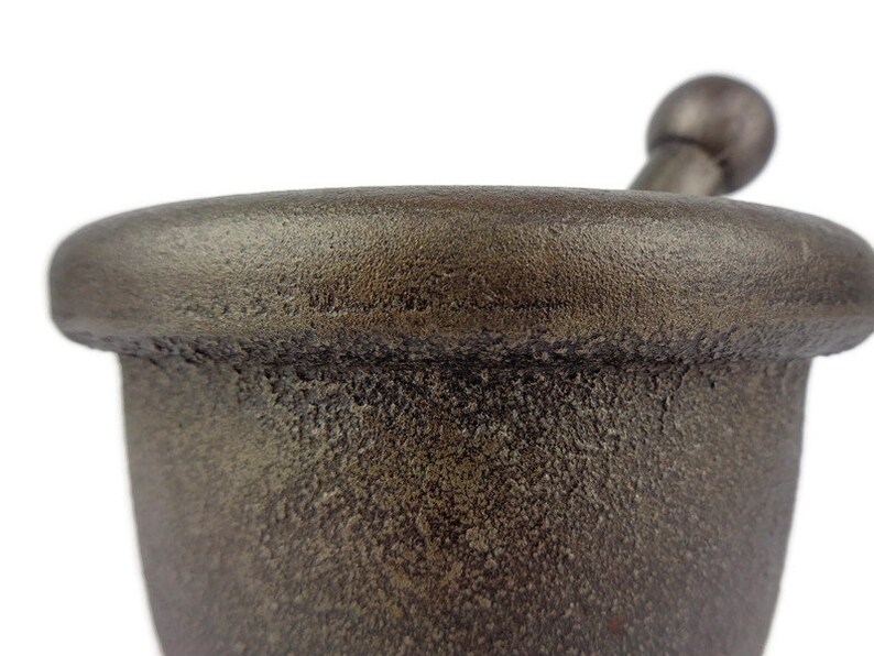 Antique Large Cast Iron Mortar and Pestle - Etsy