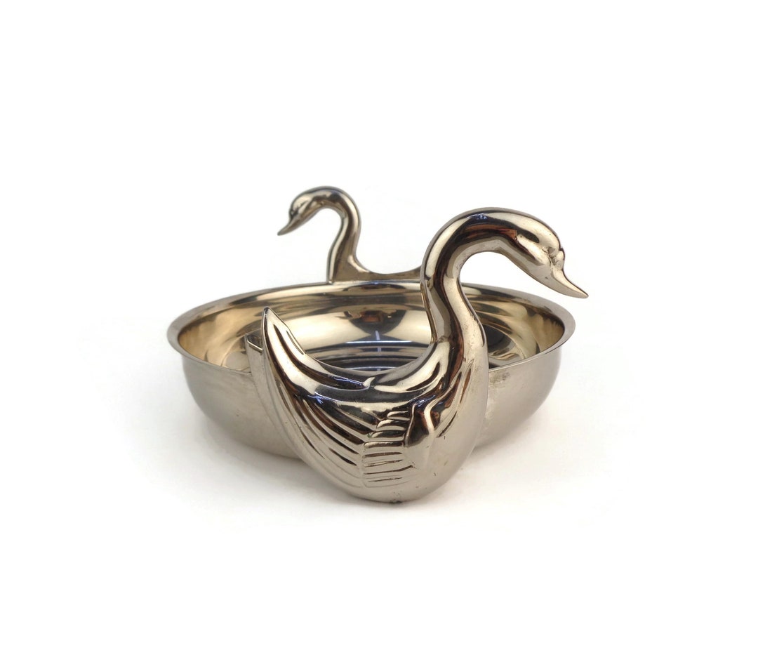 Vintage Candy Bowl, Metal Sweets Bowl With Swan Shaped Handles - Etsy