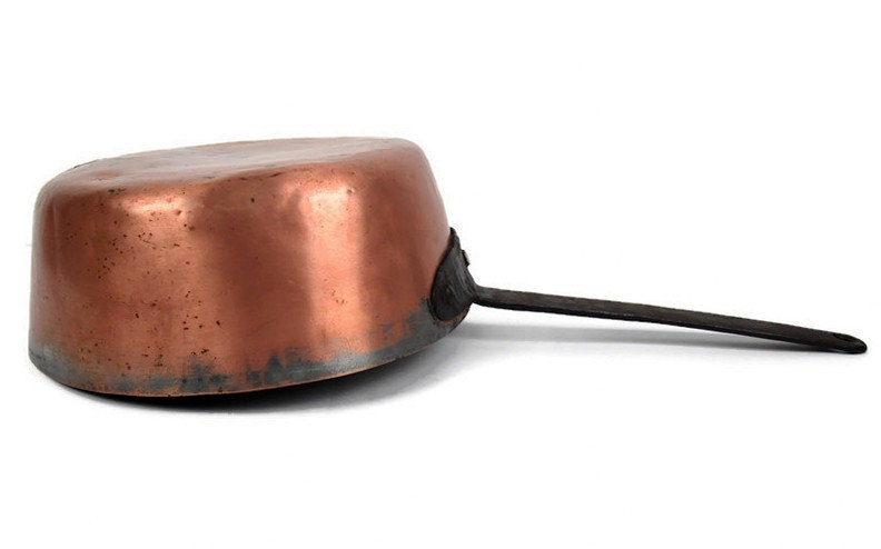 Large Copper Saucepan Vintage Copper Pan With Wrought Iron - Etsy