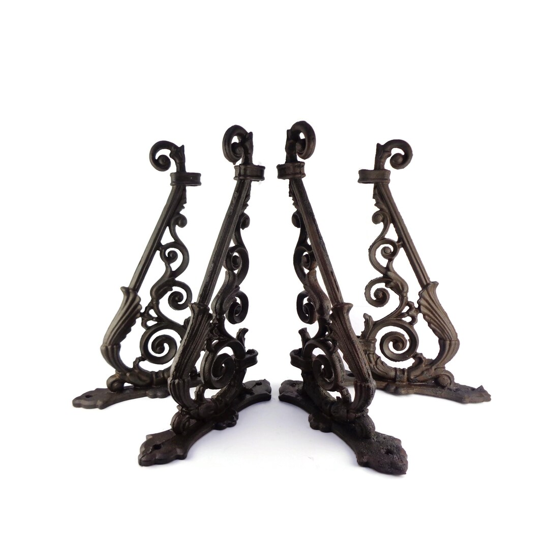 Cast Iron Victorian Fancy Brackets Set of 4, Terrace Wall Brackets - Etsy