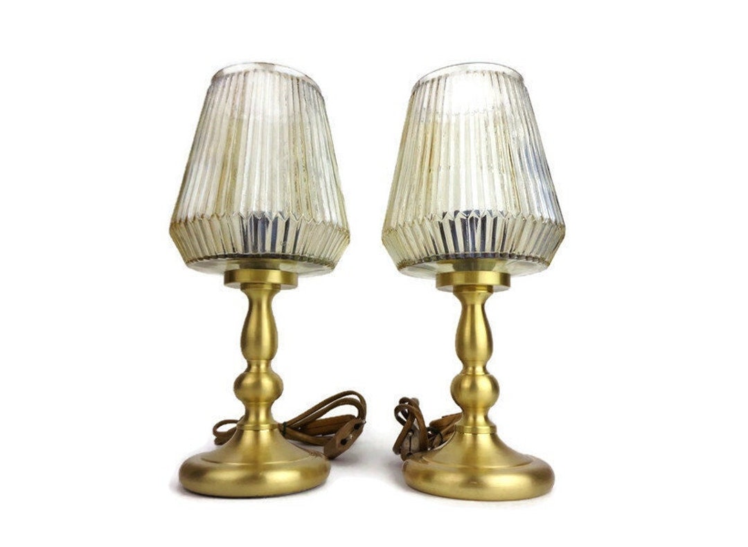 Antique Table Lamps Set, Vintage Brass Table Lamps Set, Mid Century ...