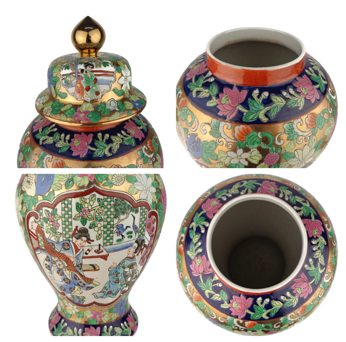 Antique Chinese Ceramic Urn, Chinese Ceramic Urn, Handpainted Ceramic ...