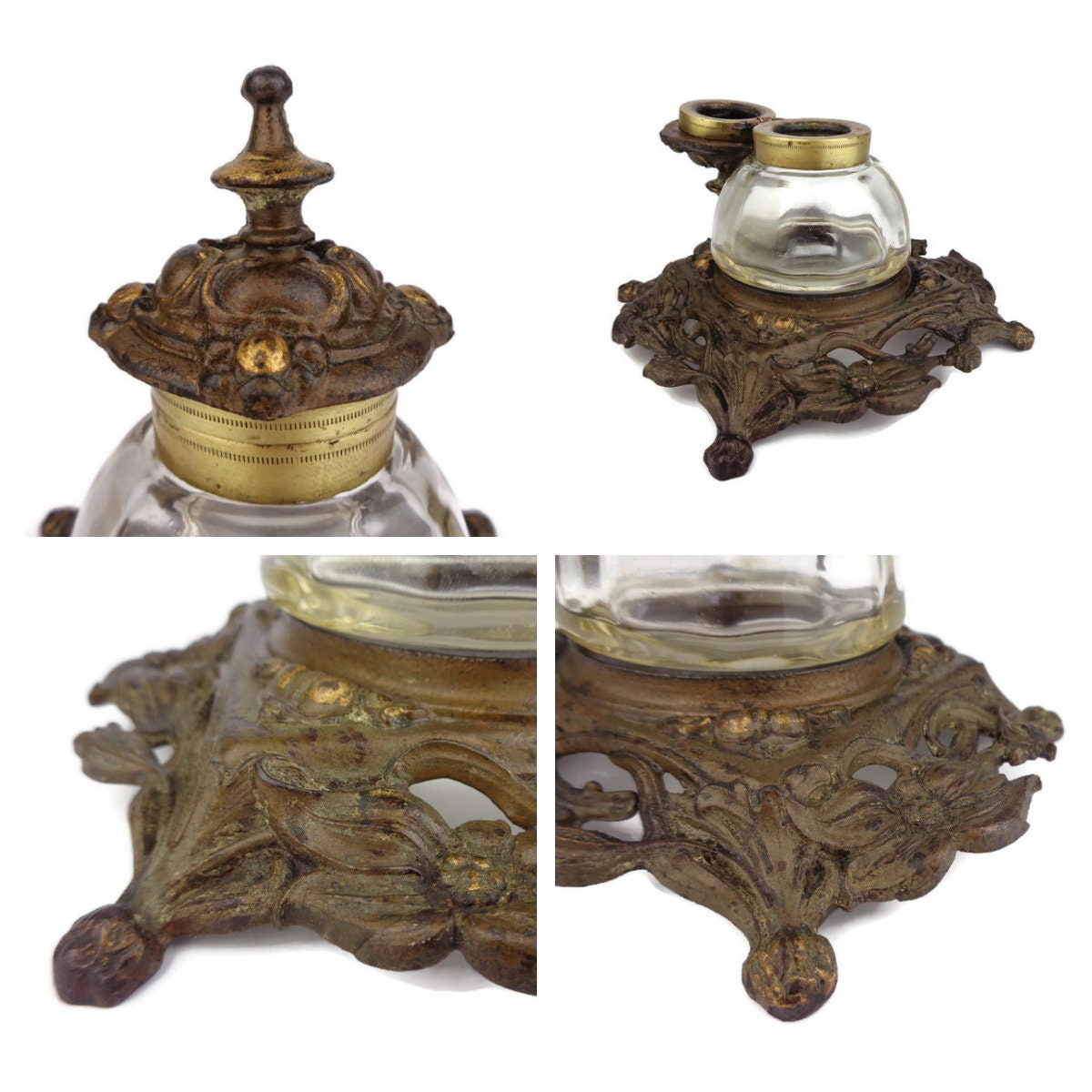 Antique Musterschutz Inkwell, Rare Musterschutz Inkwell, Old Inkwell ...