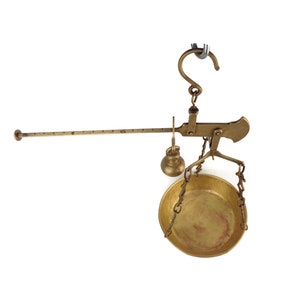 Antique Brass Balance Scale, Vintage Hanging Balance Scale With Counter ...