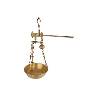 Antique Brass Balance Scale, Vintage Hanging Balance Scale With Counter ...