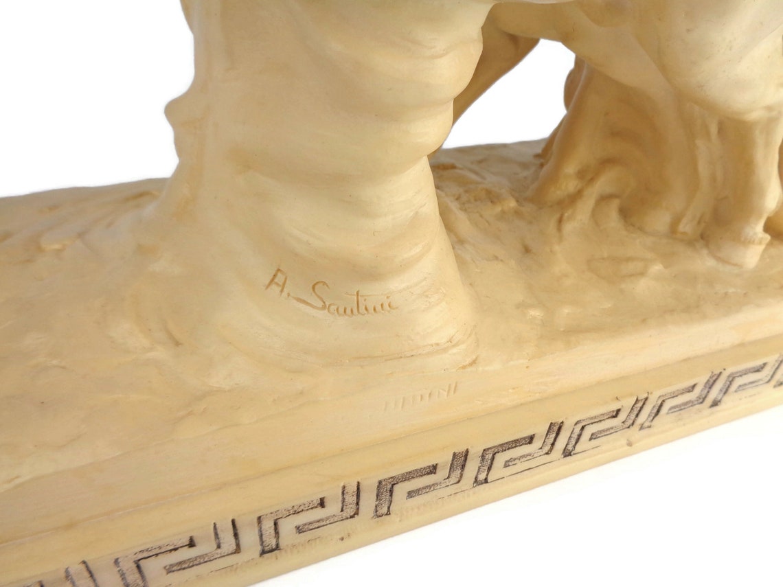 Antique Sculpture of Roman Chariot by Santini, Signed Santini Roman ...