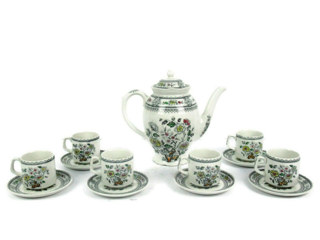 Vintage English Porcelain Tea Coffee Set - Etsy