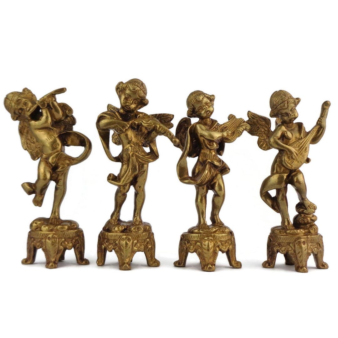 Fine Angels With Musical Instruments Set of 4, Quartet of Angels ...