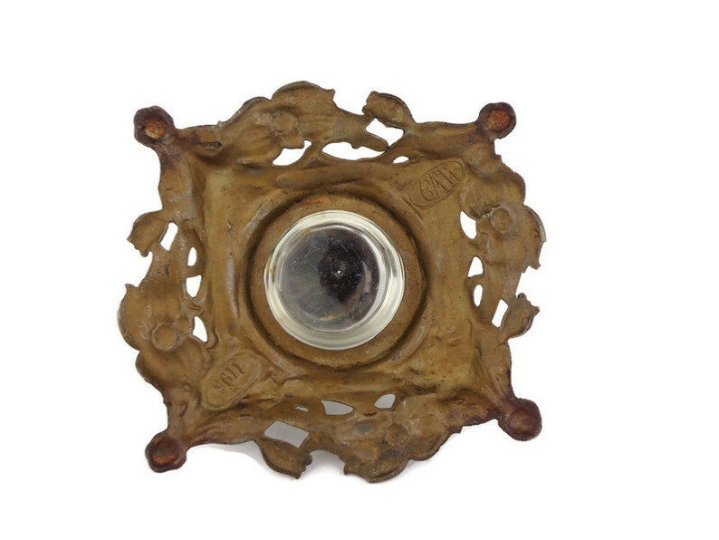 Antique Musterschutz Inkwell, Rare Musterschutz Inkwell, Old Inkwell ...