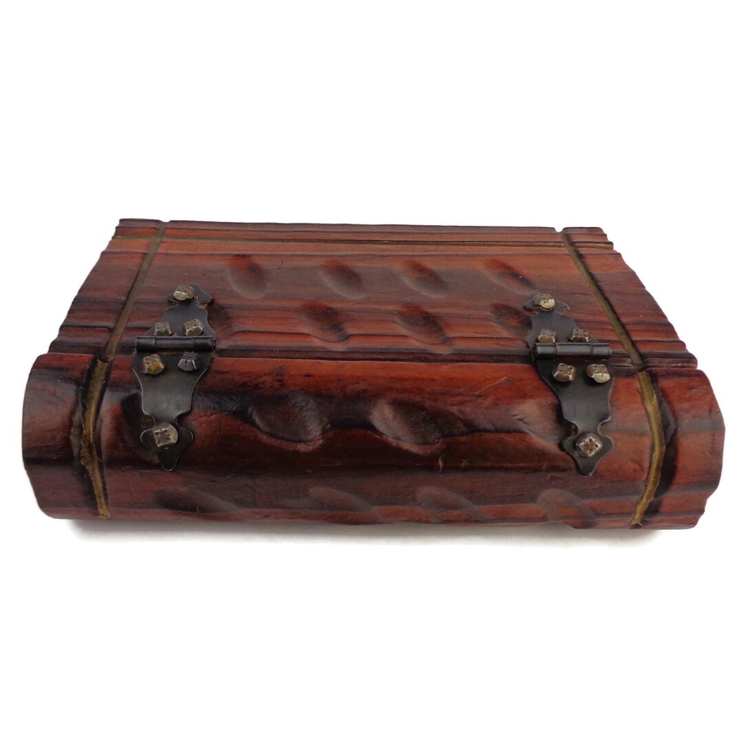 Vintage Storage Box in Book Form, Wooden Storage Box, Handmade Storage ...