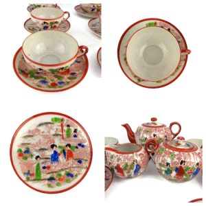 Vintage Japanese Geisha Ware Tea Set, Japanese Porcelain Coffee Tea Set ...