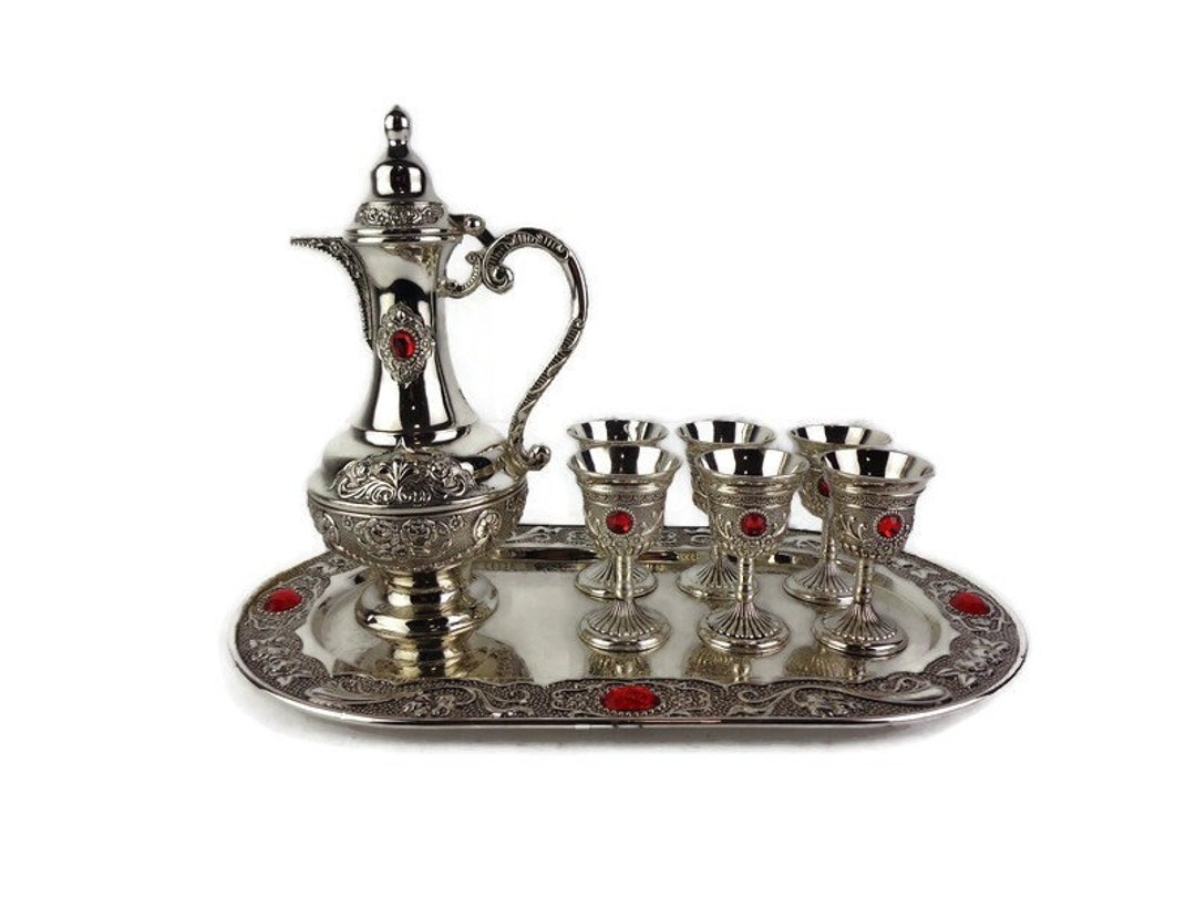 Vintage Brandy Cups Set With Pitcher and Tray - Etsy