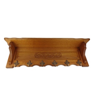 Vintage Carved Coat Rack, Wooden Wall Coat Rack, Wooden Large Coat ...