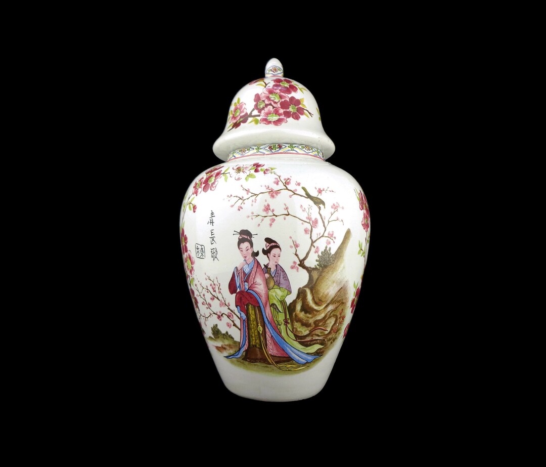 Antique Chinese Ceramic Urn, Chinese Ceramic Urn, Handpainted Ceramic ...