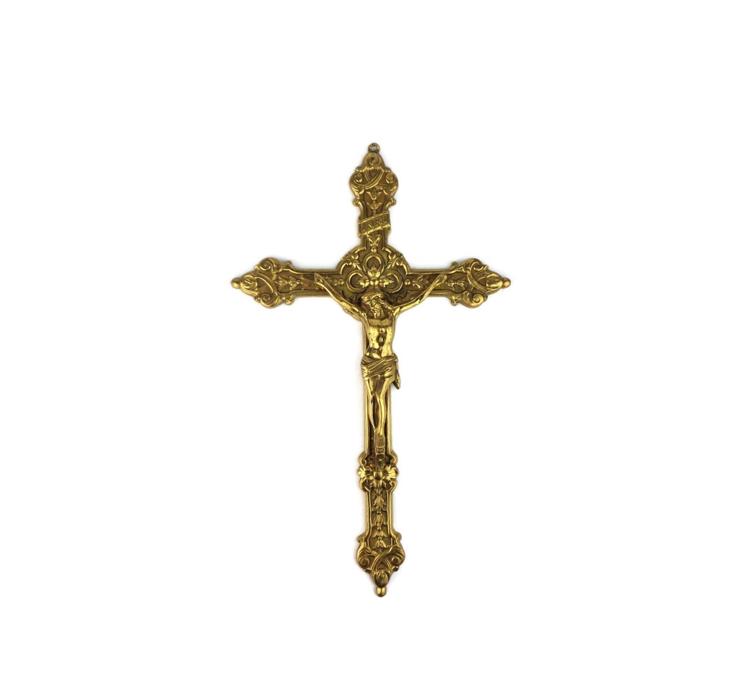 Antique Jesus Cross Crucifix, Brass Jesus Cross Crucifix - Etsy