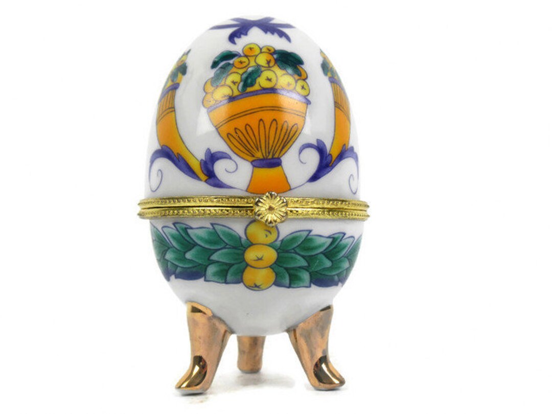 Vintage Porcelain Egg Jewelry Box, Easter Gift, Porcelain Egg Box - Etsy