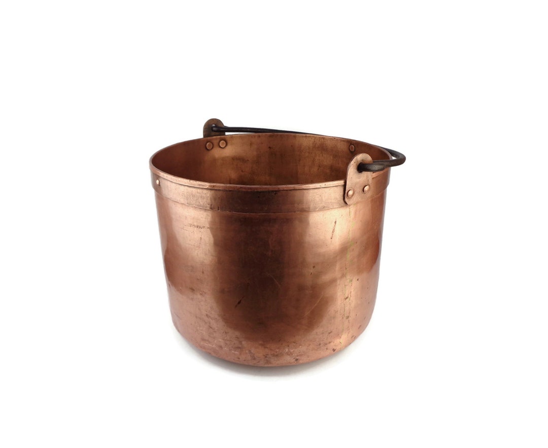 Antique Copper Firewood Storage Cauldron, Handmade Copper Cauldron, Old ...