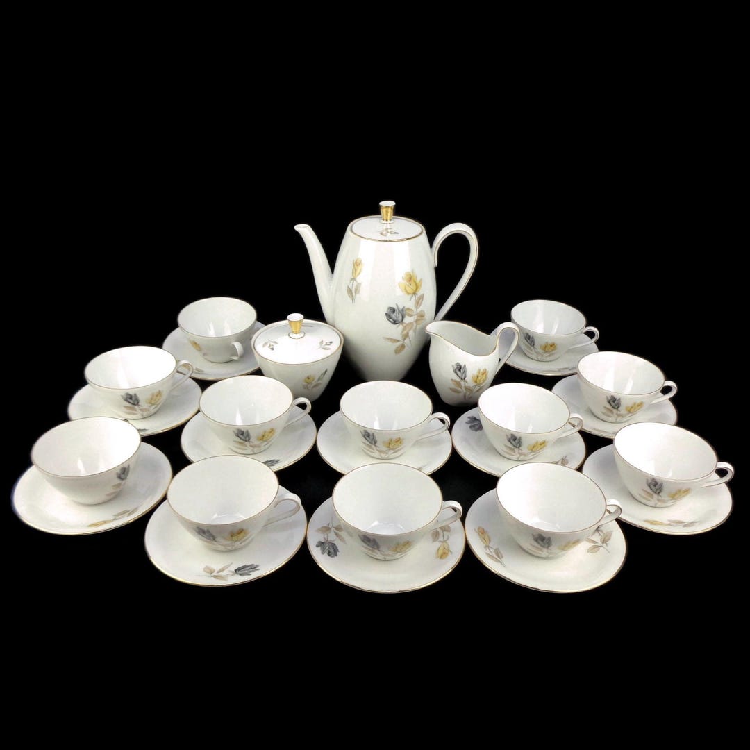 Bavarian Porcelain Coffee Tea Set, Vintage Porcelain Breakfast Set ...