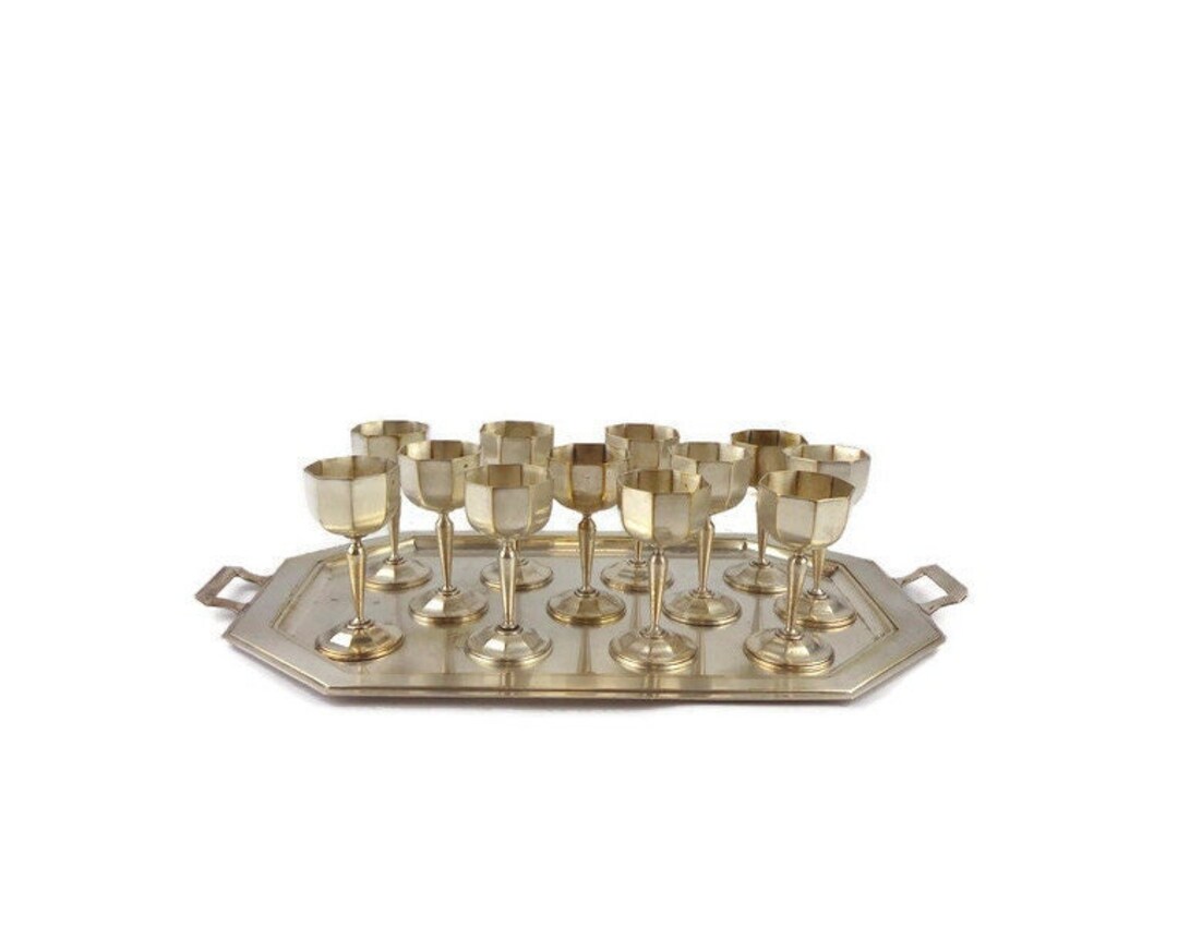 Vintage Brandy Cups Set Withtray - Etsy