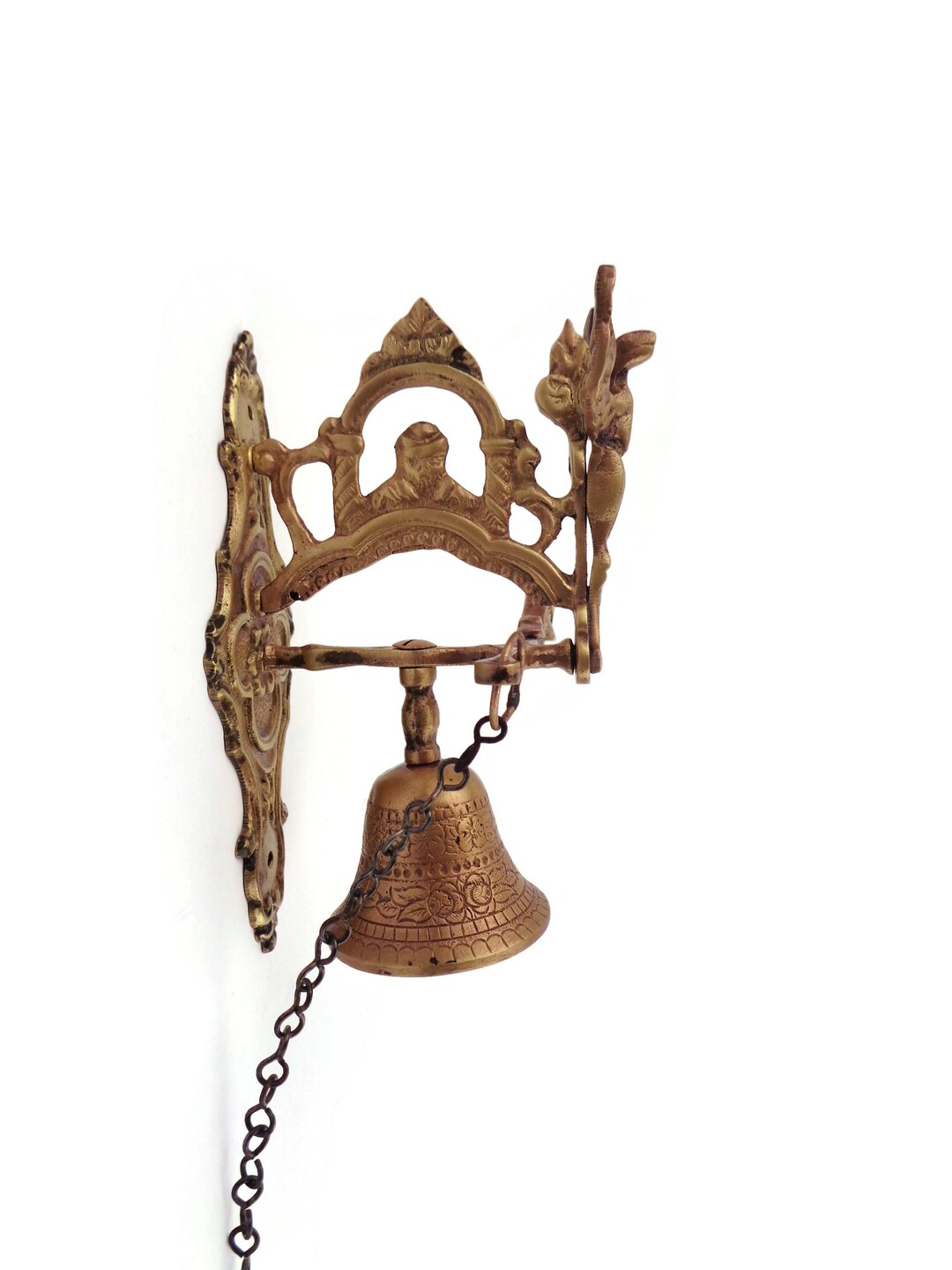 Antique Brass Door Knocker, Large Brass Door Bell, Cherub Door Knocker ...