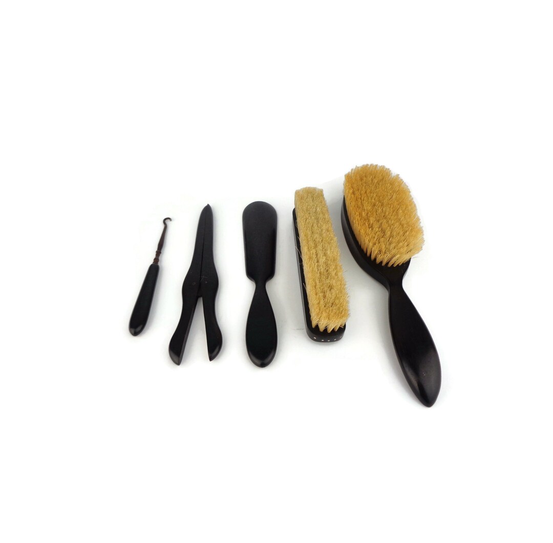 Gentlemans Grooming Accessories Set, Real Ebony Clothes Set, Vintage ...