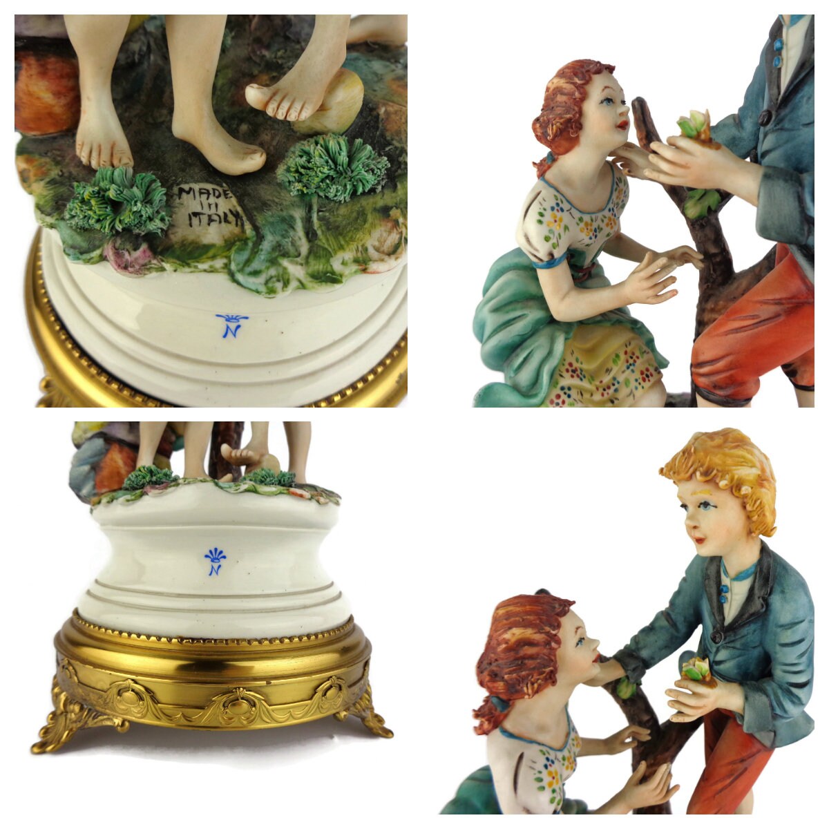 Antique Capodimonte Boy and Girl Statue Renaissance Boy and - Etsy