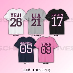 Itzy Names All Members Shirt, Itzy Sweatshirt, Yeji, Lia, Ryujin ...