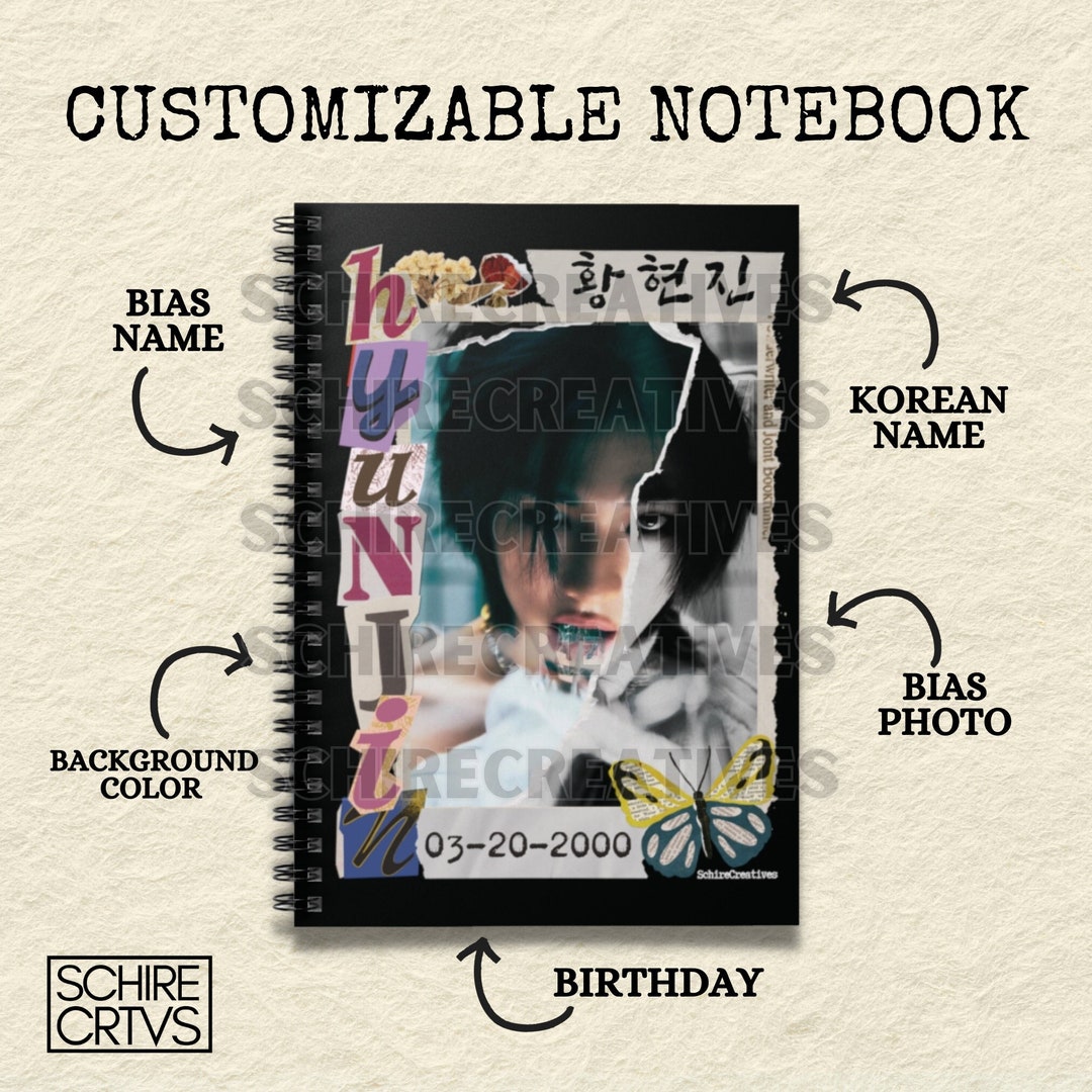 Customizable KPOP Bias Collage Spiral Notebook Ruled Line, Personalized ...