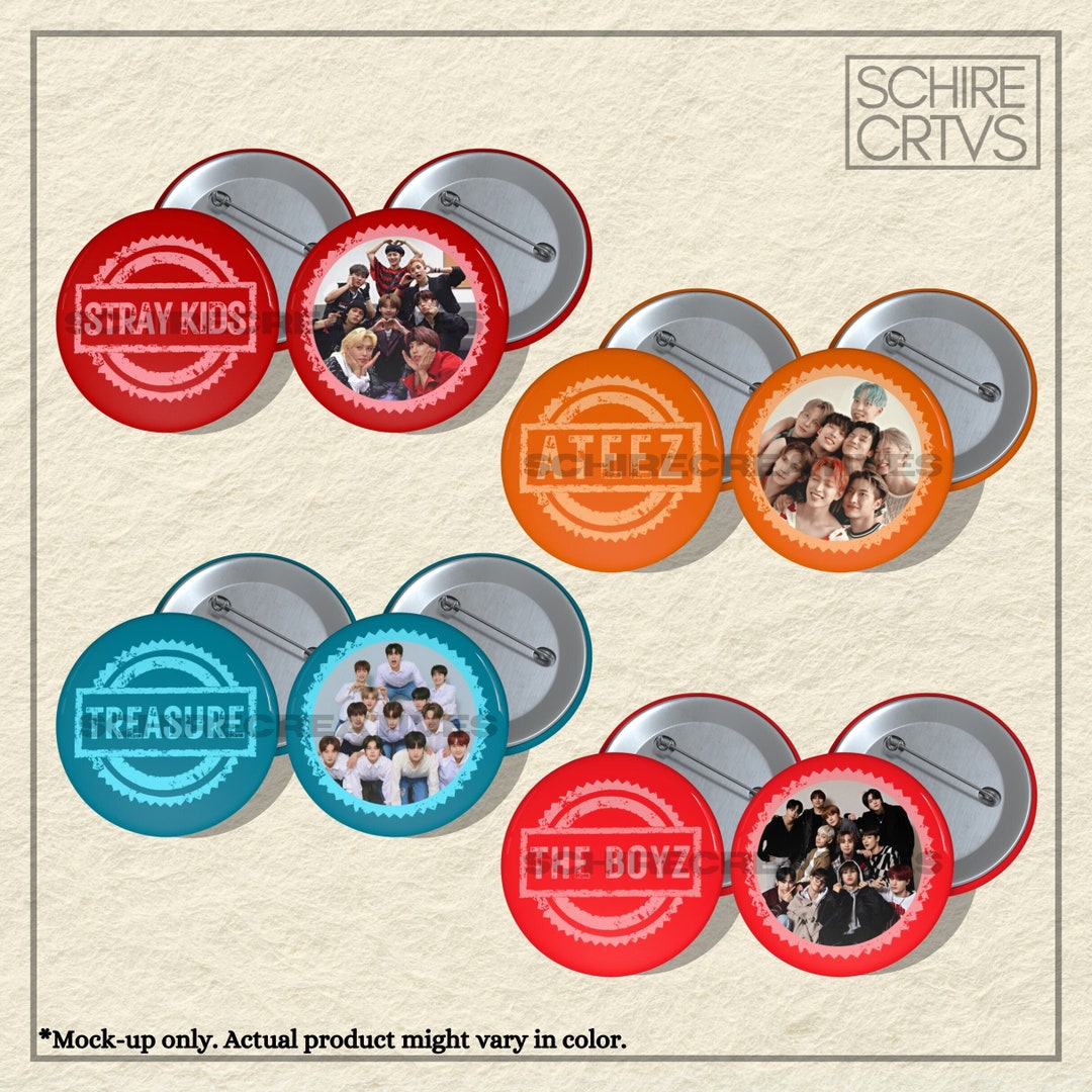 KPOP Pin Button Set Stray Kids, Ateez, the Boyz 2 Pieces/set 1.25", 2. ...