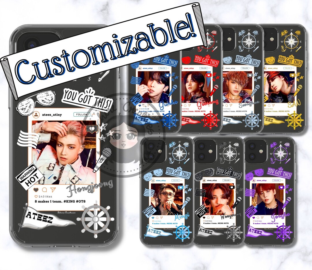 Customizable Ateez Members Phone Cases, Ateez iPhone Case, Ateez Clear ...
