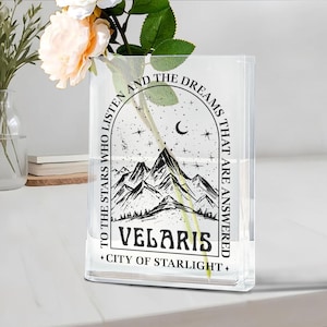 ACOTAR Velaris City of Starlight Night Court Bookish Acrylic Book Vase ...