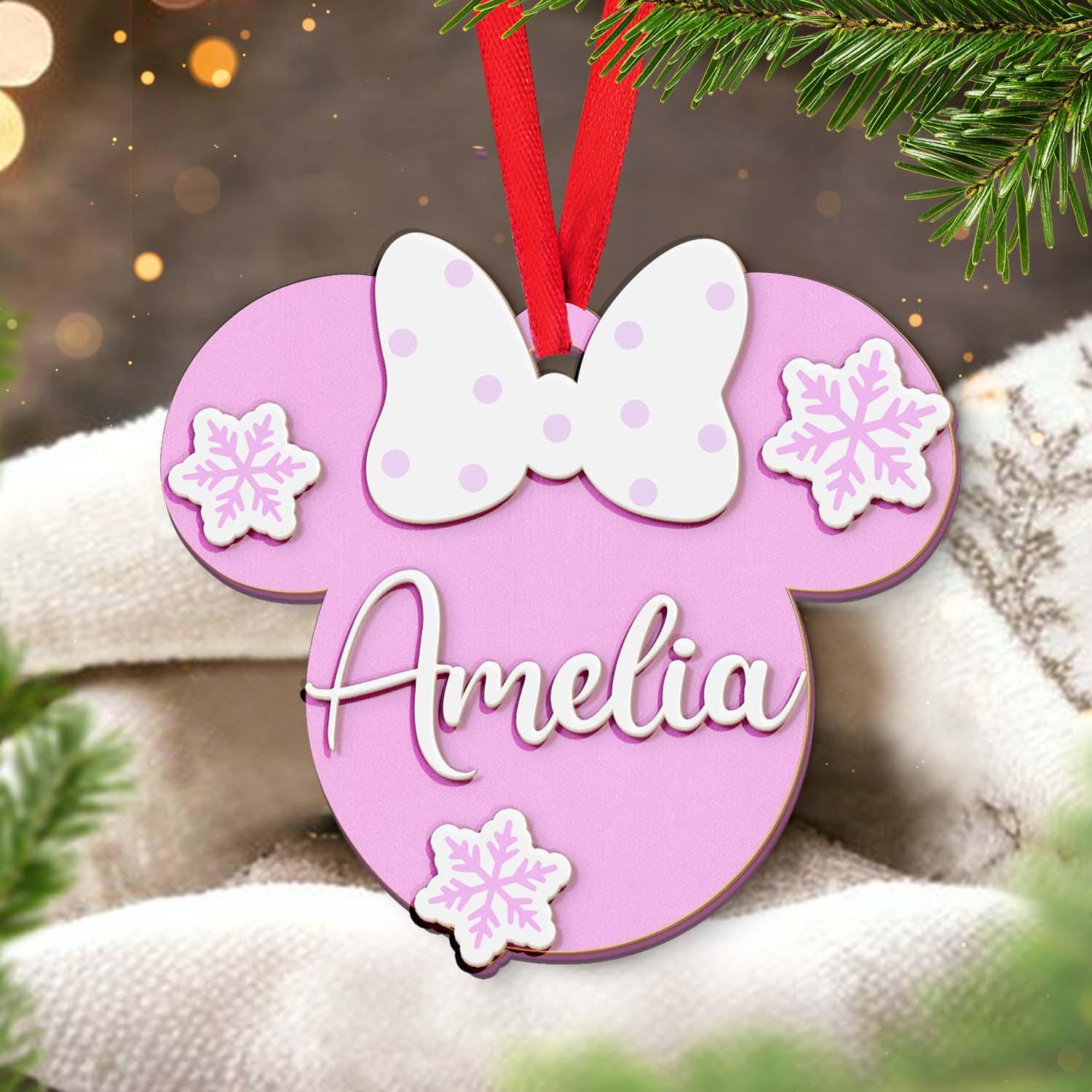 Minnie Christmas Ornament, Minnie Mouse Ornament, Disney Ornament, Kids ...