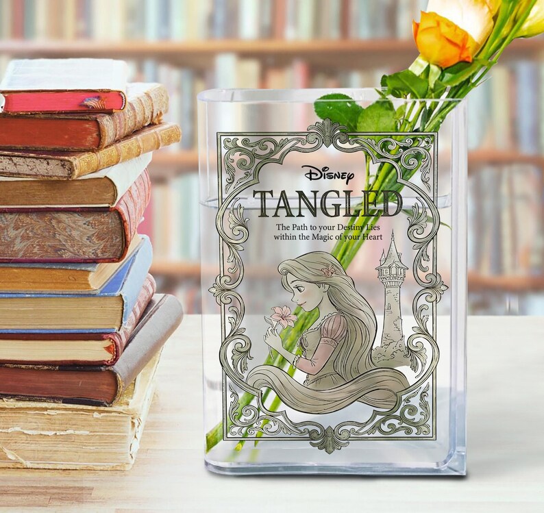 Tangled Inspired Book Vase, Rapunzel Fairy Tale Book Art, Disney ...