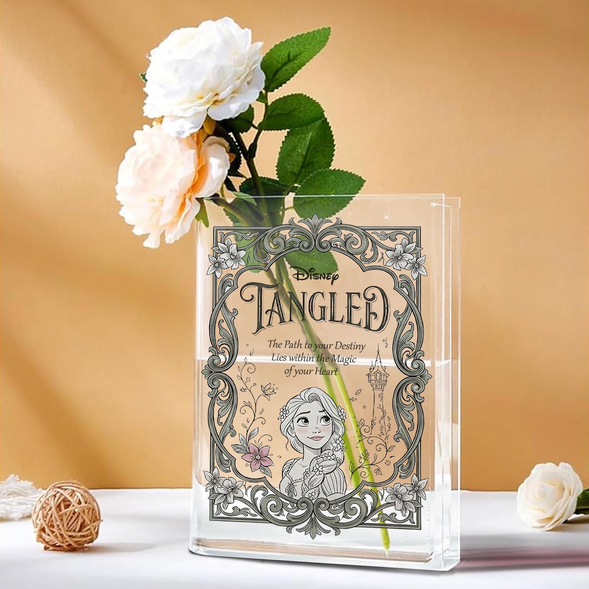 Tangled Book Vase, Rapunzel Inspired Book Vase, Fantasy Princess ...