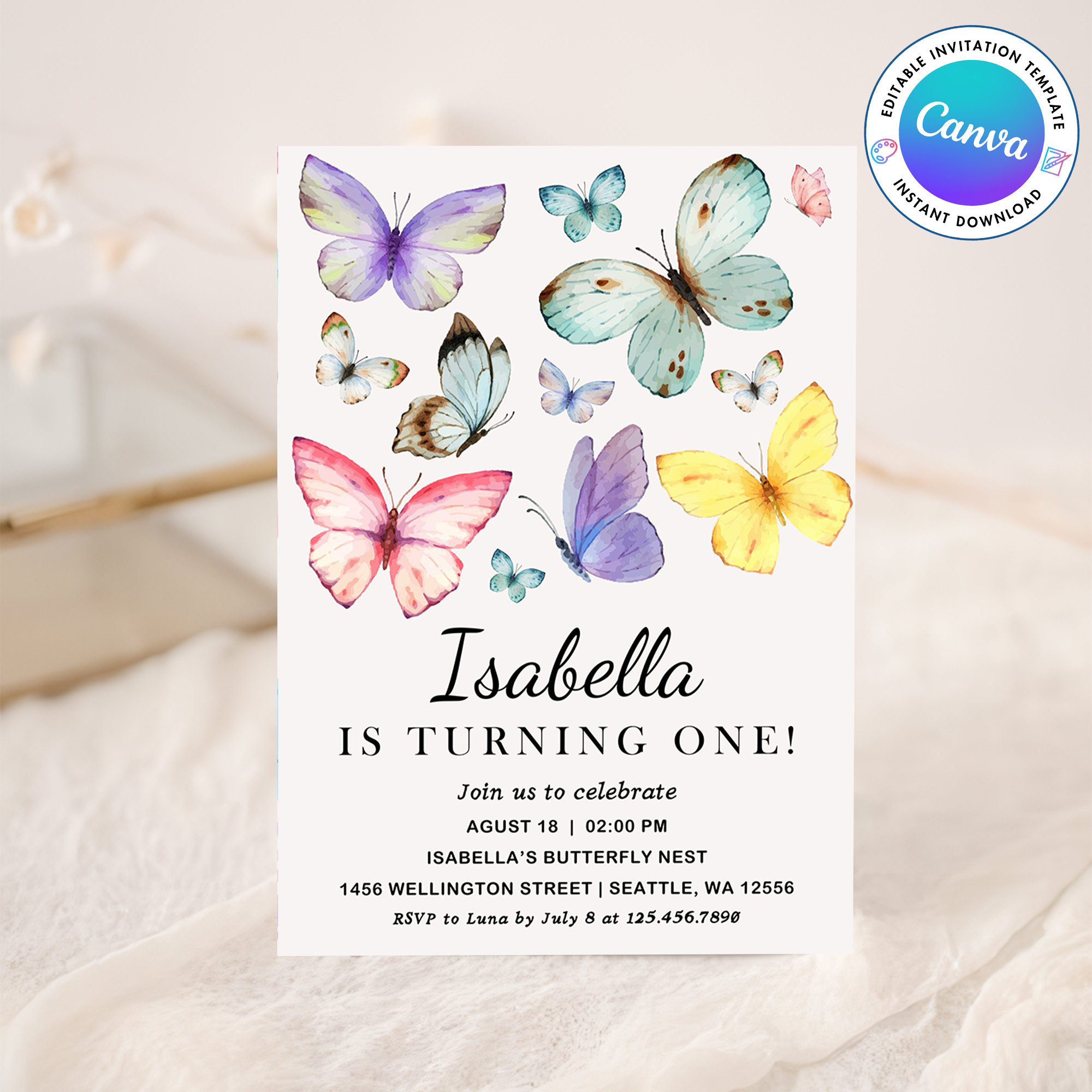 Invitación de cumpleaños de mariposa, Fiesta de mariposas para niñas ...