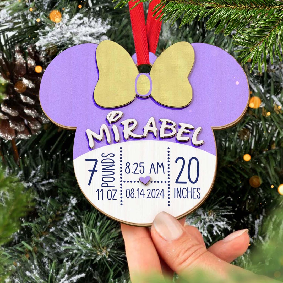 Personalized Baby First Christmas Ornament, Baby's Birth Stats Stocking ...