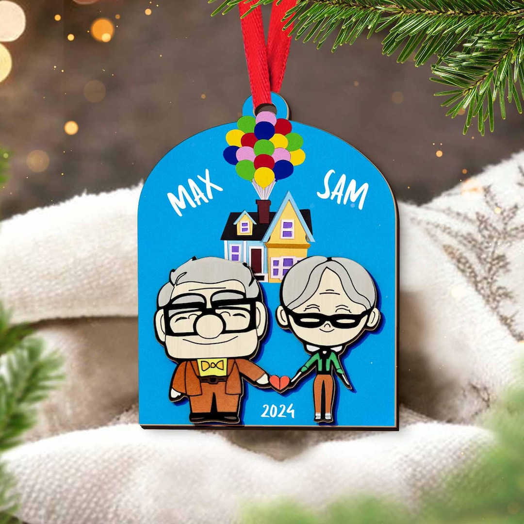 Personalized Pixar up Couple 2024 Christmas Ornament, Pixar up Ornament ...