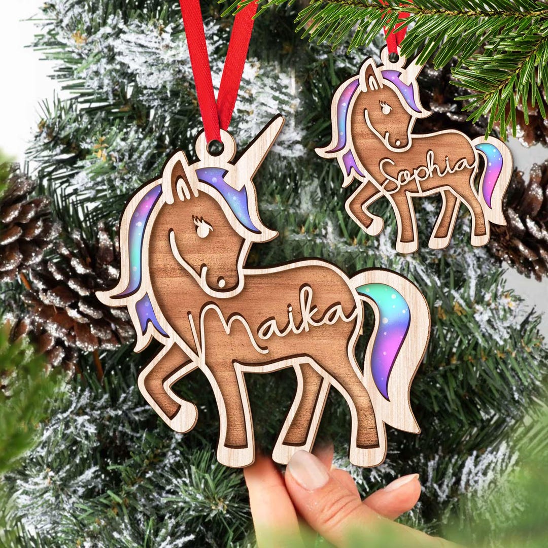 Unicorn Personalized Ornament, Baby Christmas Ornament, Custom Unicorn ...