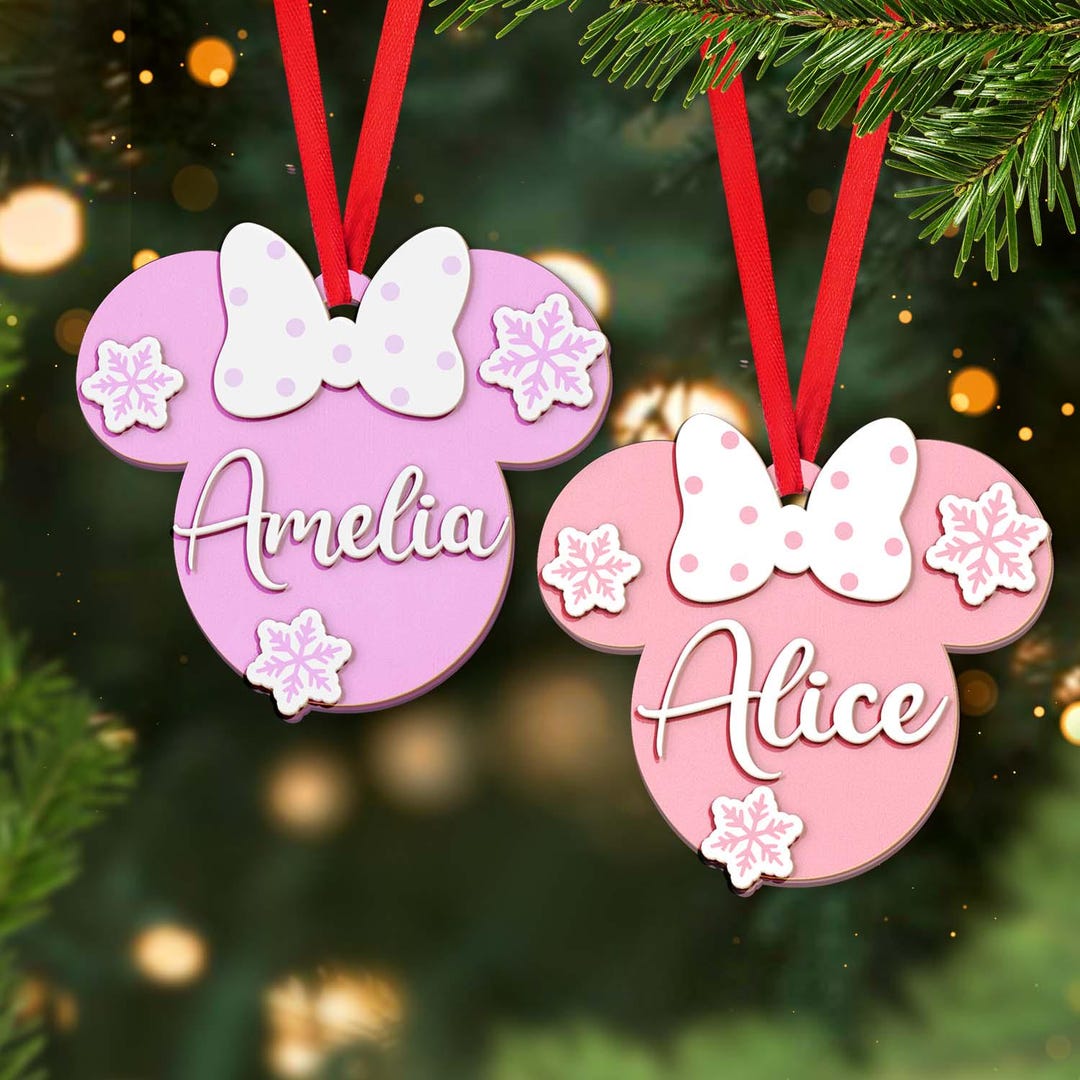 Personalized Minnie Mouse Christmas Ornament, Disney Ornament, Custom ...