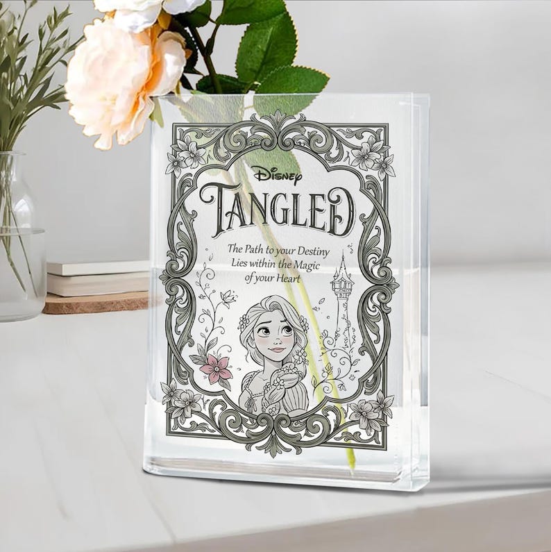 Tangled Book Vase, Rapunzel Inspired Book Vase, Fantasy Princess ...
