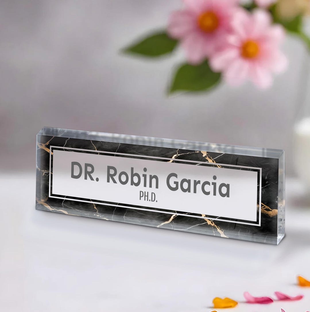 Collage Graduation Gift, Desk Plaque Acrylic Custom Name Plate Office ...