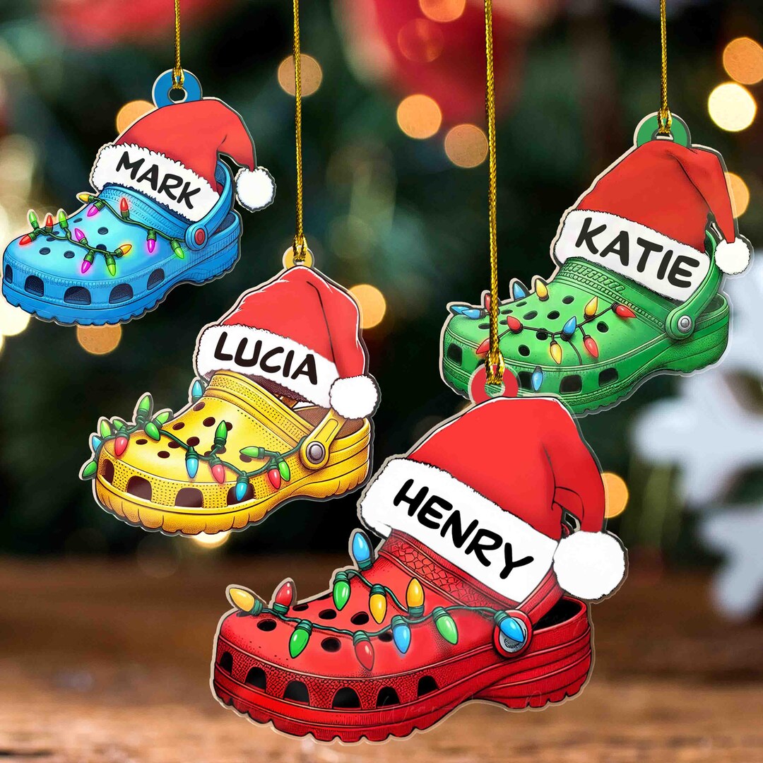 Funny Crocs Christmas Tree Ornament, Crocin Christmas Home Decor, 2D ...