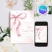 EDITABLE Pink Bow Invitation for Birthday 1st Birthday Minimalist Pink ...