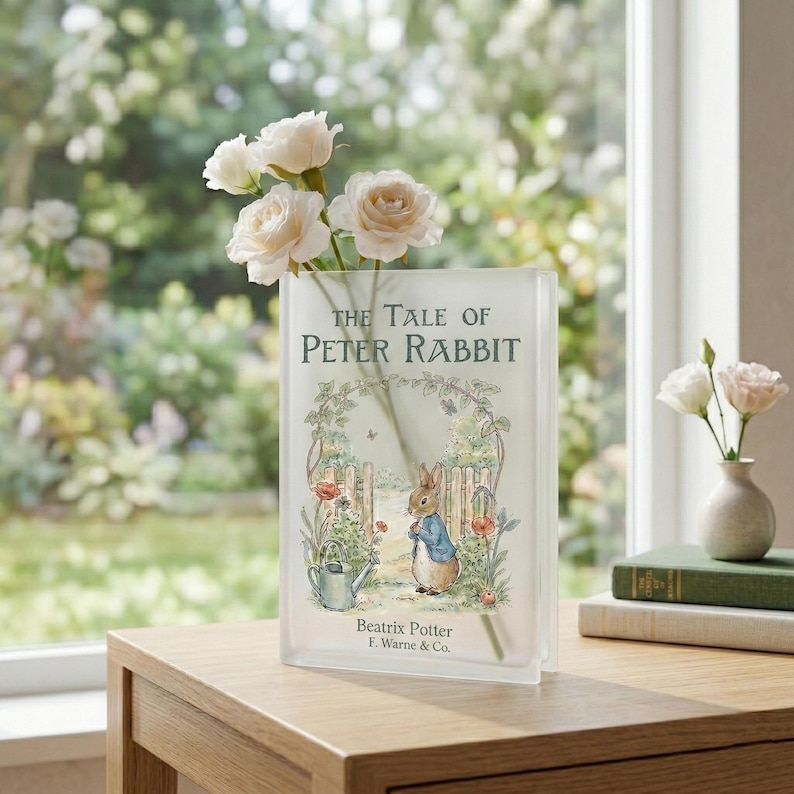 Peter Rabbit Book Vase, Beatrix Potter Inspired Acrylic Book Flower ...